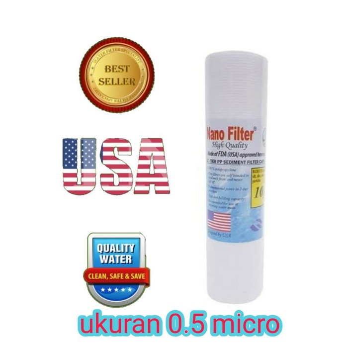 Jual Nano Filter Cartridge / Water Filter 10" 0,5 u (mikron) | Shopee ...