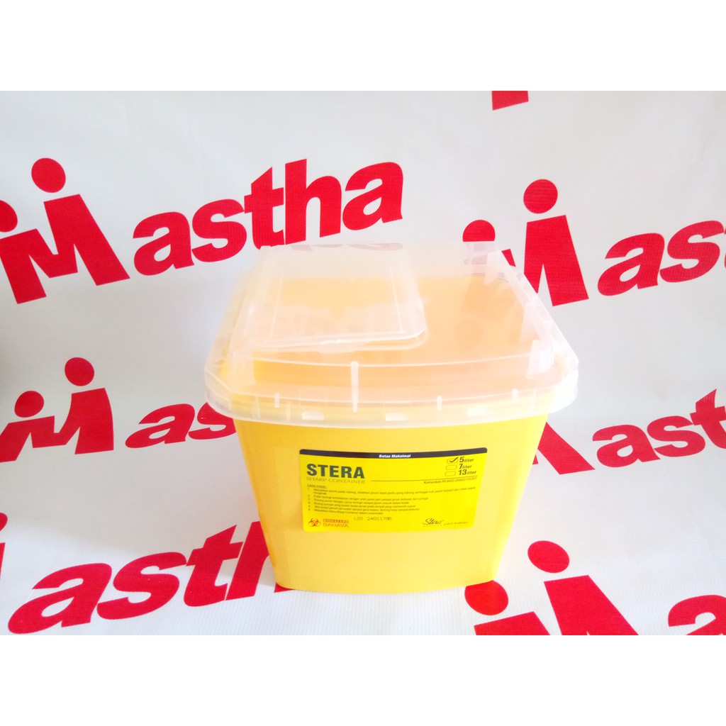 Jual Sharp Container STERA Tempat Sampah Limbah medis/ Jarum 5 Liter L ...