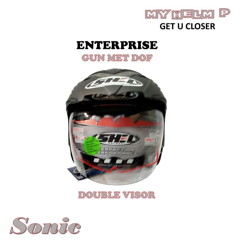 Jual HELM HALF FACE SHELL SONIC MOTIF DOUBLE VISOR BUSA FULL KNOCKDOWN ...