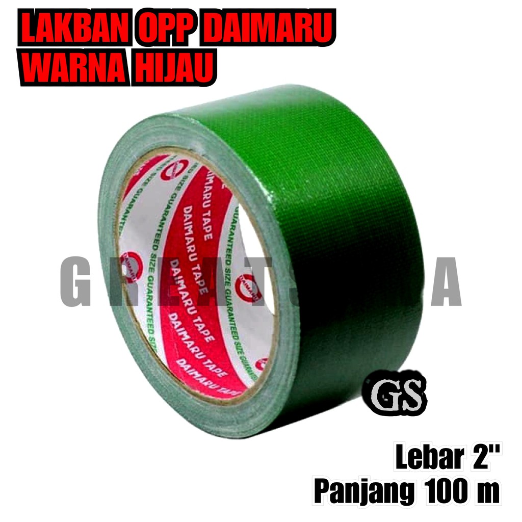Jual ISOLASI LAKBAN DAIMARU WARNA HIJAU PLASTIK OPP 100 METER | Shopee Indonesia