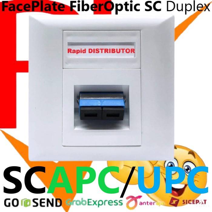 Jual Face Plate Roset Tanam FO Adapter Duplex SC 2 Core Fiber Optic 2c ...