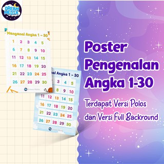 Jual Poster Mengenal Angka 1 - 30 (Ukuran A3+) | Shopee Indonesia