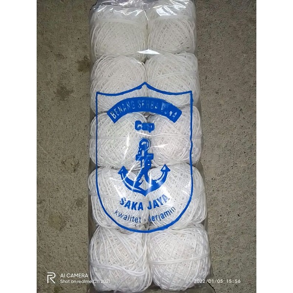 Jual [1 pak] benang Bol putih/ benang jahit kasur serbaguna isi 10 pcs ...