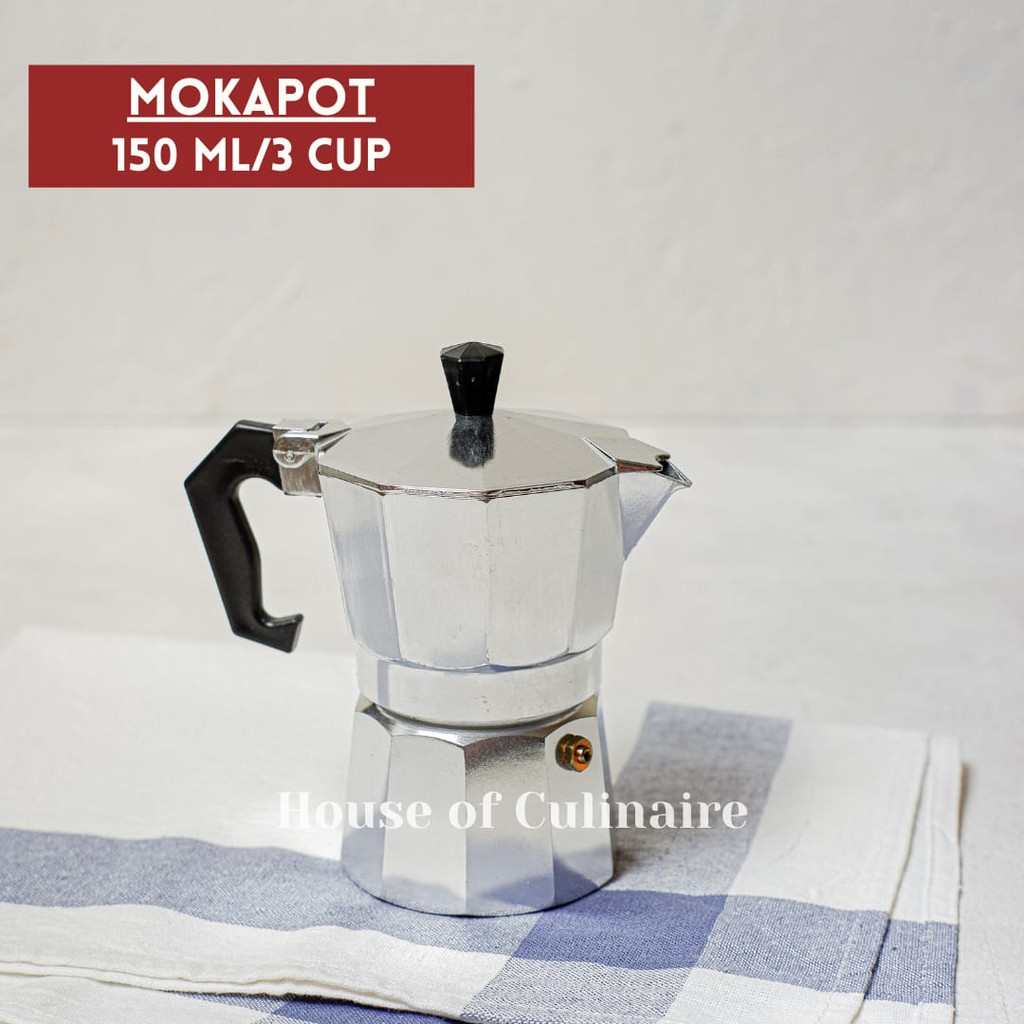 Jual Moka Pot 150 ml 3 cup Mokapot Alat Pembuat Espresso Kopi Coffee ...