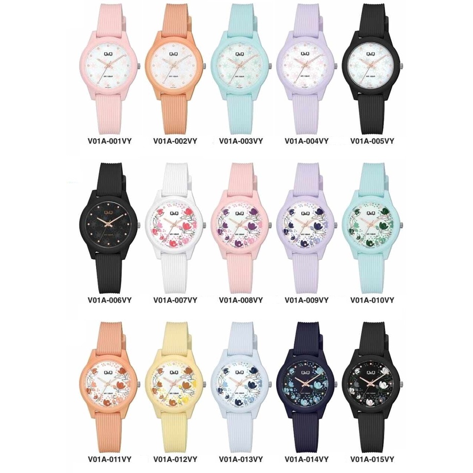 Jual QQ/Q&Q Original V01A Series- Jam Tangan Wanita (Flora Dial) | Shopee Indonesia