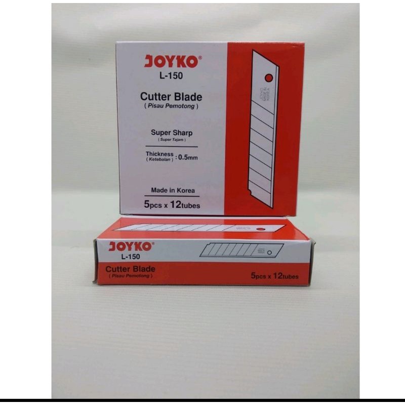 Jual ISI PISAU CUTTER JOYKO L-150 (BESAR) 1 PAK (ISI 12 KOTAK MATA PISAU ) | Shopee Indonesia
