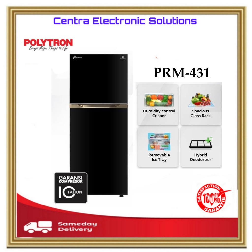 Jual Kulkas Polytron New Belleza Big Liter Inverter 2 pintu PRM 431 | Shopee Indonesia
