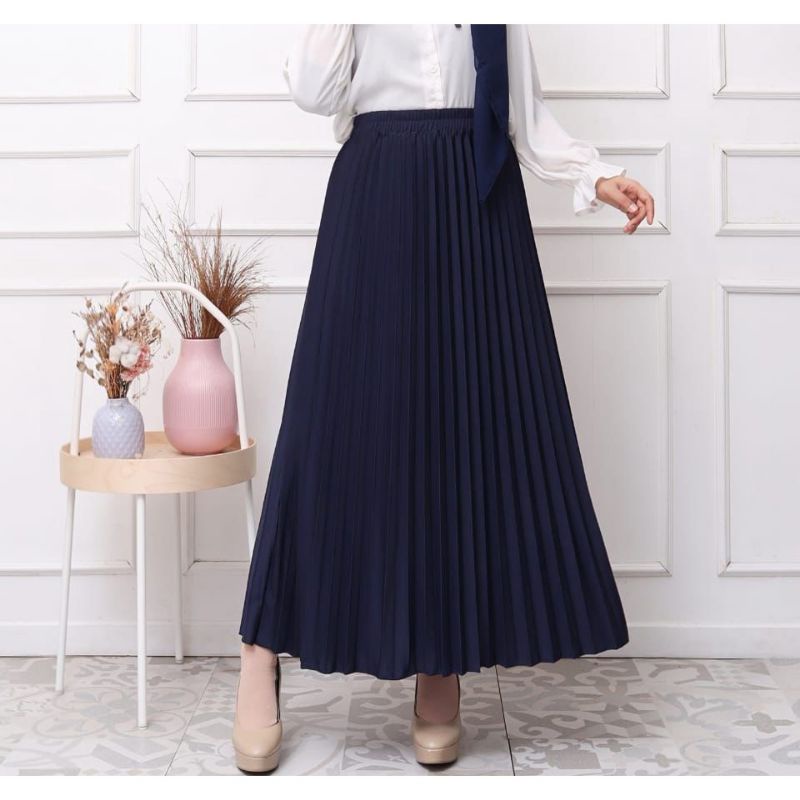 Jual Rok Plisket Rok Plisket Premium Plisket Semua warna | Shopee Indonesia