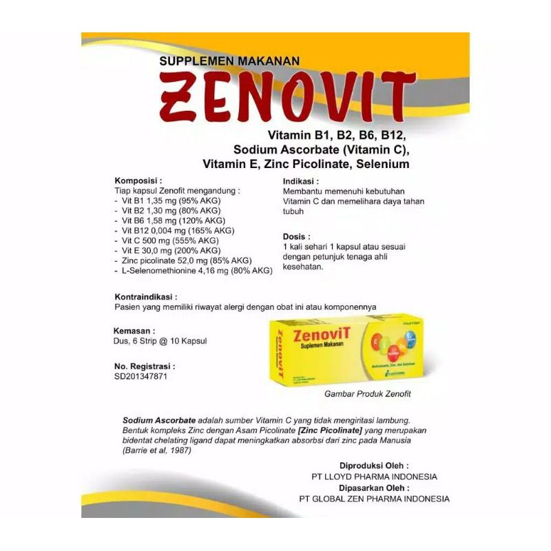 Jual ZENOVIT Multivitamin dan Zinc Isi 60 Kapsul | Shopee Indonesia