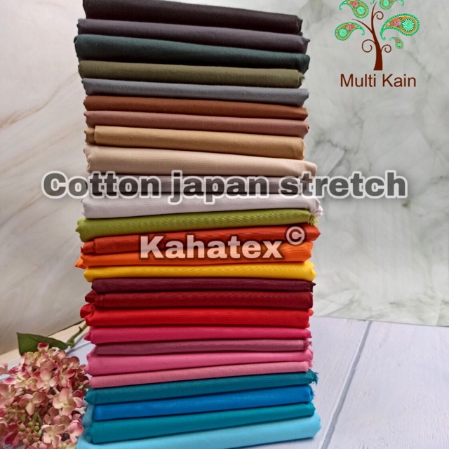 Jual Multi kain katun cotton stretch spandex poplin stret kahatex lebar ...