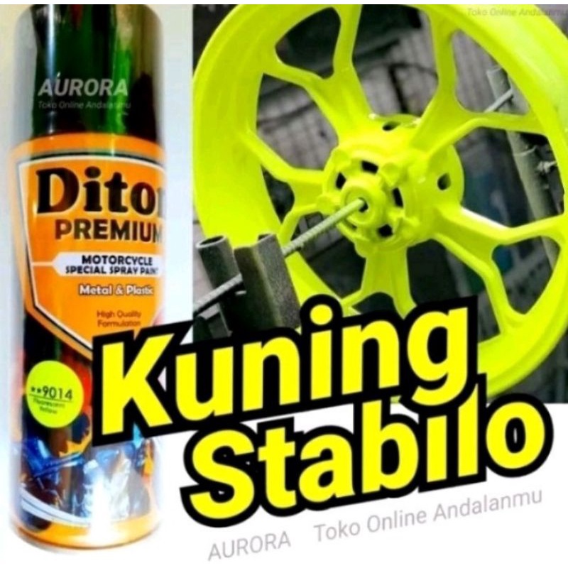 Jual Cat Pilok Pilox Aerosol **9014 Diton Premium Fluoroscent Yellow ...