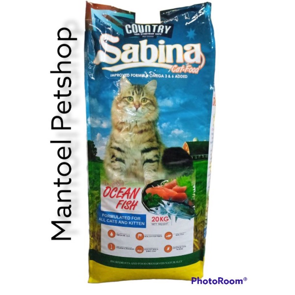 Jual Grab Gojek Sabina Cat Premium 20kg/ Makanan Kucing Onceanfish ...