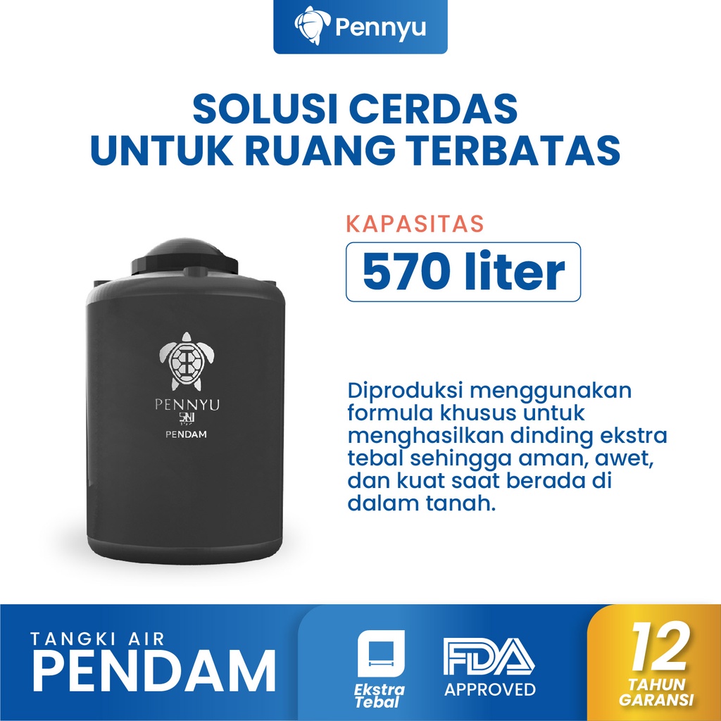 Jual PENNYU Tandon / Tangki / Toren Air PENDAM Series Kapasitas 570 ...