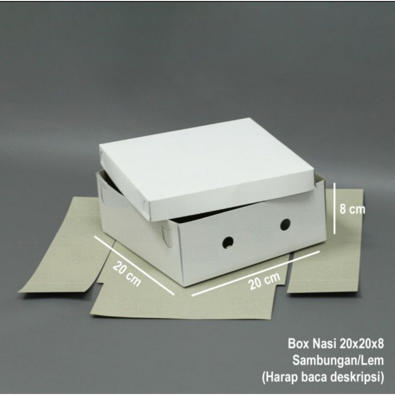Jual Box Nasi Kotak Uk.20x20 350gsm - Sambungan Lem - Box 20cm+Mika ...