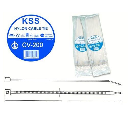 Jual Kabel Tis / Ties (Cable Tie) KSS CV-200 20cm (20 cm) Putih (White) | Shopee Indonesia