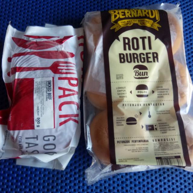 Jual Paket bernardi roti burger isi 6 dan smoked beef bernardi 500gr ...