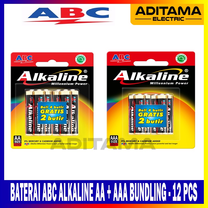 Jual PAKET BATERAI ABC ALKALINE A2+ ALKALINE A3 BUNDLE ISI 12 BATERAI ...