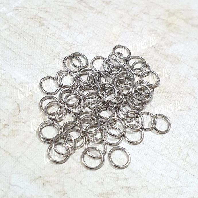 Jual populer] Ring Kait Bulat / Jump Ring Tebal Diamater 7 mm (isi ...