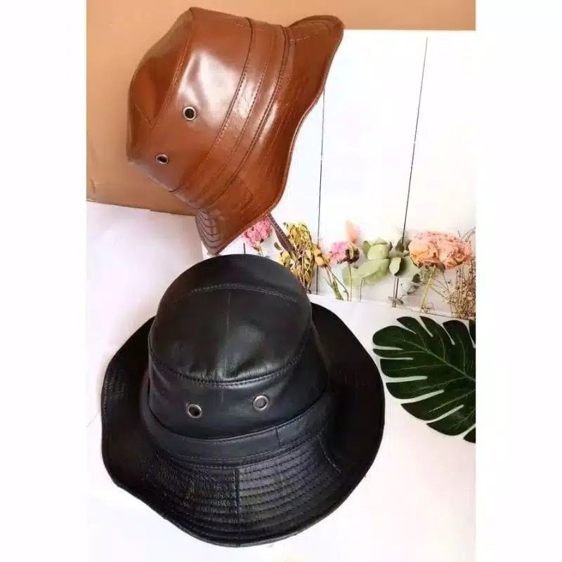 Jual Topi Kulit Topi Rimba 100% kulit asli | Shopee Indonesia