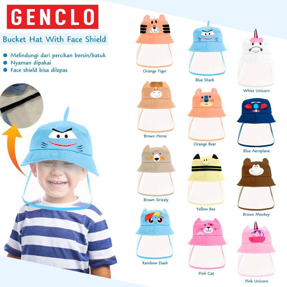 Jual Terbatas's yaah GENCLO - Topi Bucket Face Shield Anak / Faceshield ...