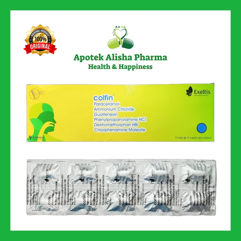 Jual Colfin Kaplet Nufarindo - Colpin Tablet Obat Batuk Alergi / Kering ...