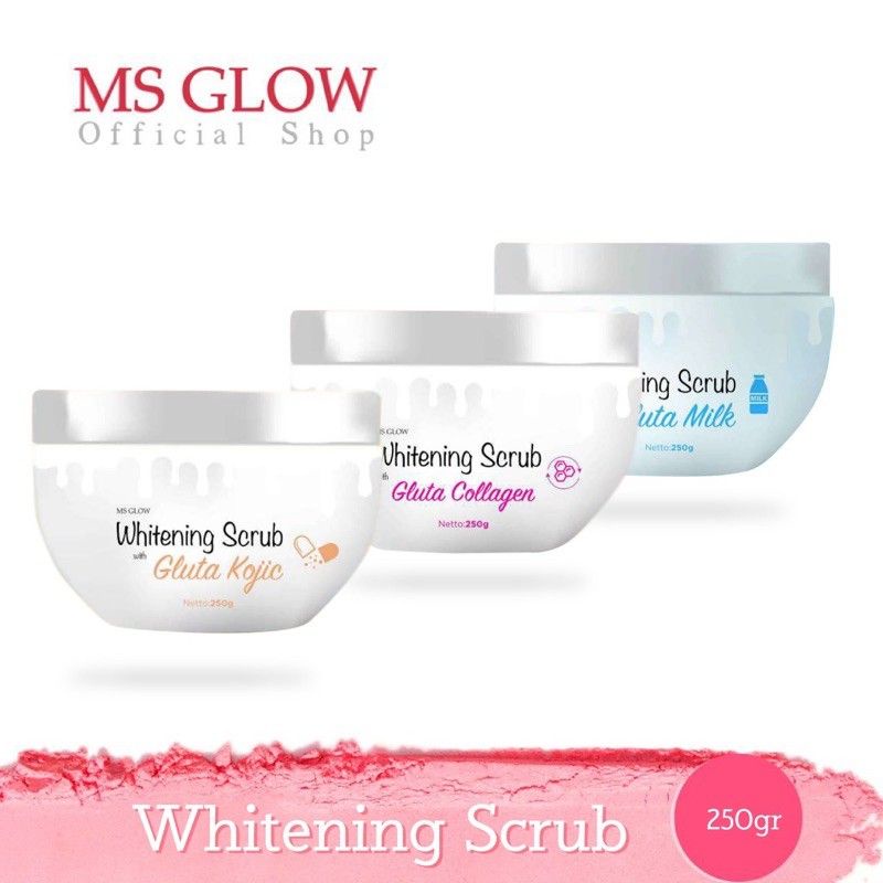 Jual Whitening scrub ms glow/scrub gluta collagen ms glow/scrub gluta ...