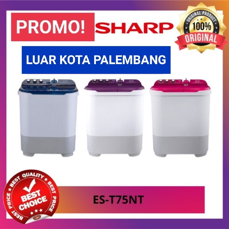 Jual KHUSUS LUAR PALEMBANG MESIN CUCI 2 TABUNG SHARP 7 KG ES T75NT 75NT ...