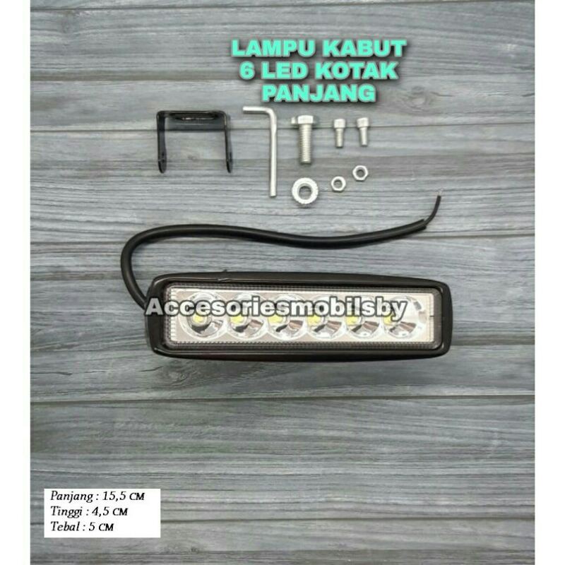 Jual LAMPU TEMBAK SOROT MOTOR MOBIL LED BAR CREE 18 WATT 6 MATA/TITIK ...