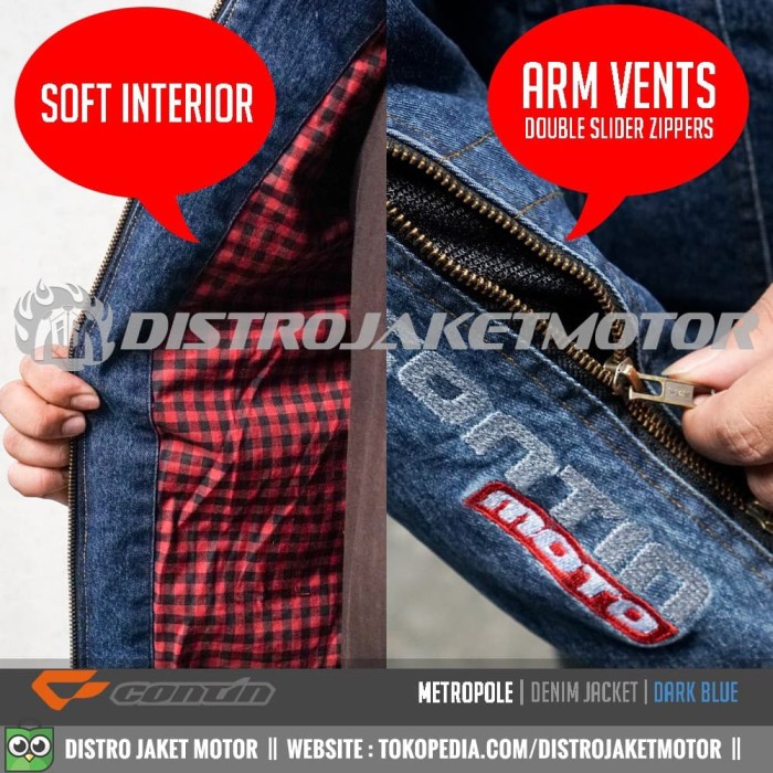 Jual motor-jaket- jaket contin metropole denim riding jeans -jaket ...