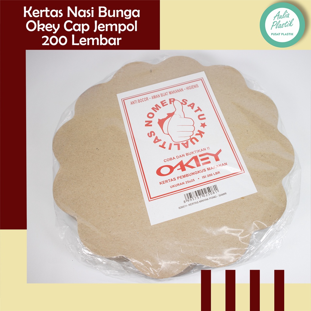 Jual Kertas Nasi Bulat Ukuran 25cm isi 200 Lembar/Kertas Nasi Bunga ...