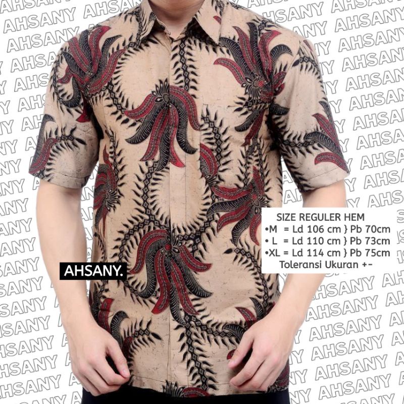 Jual Baju Batik Pria Lengan Pendek Halus Katun Terbaru Bisa Seragam ...
