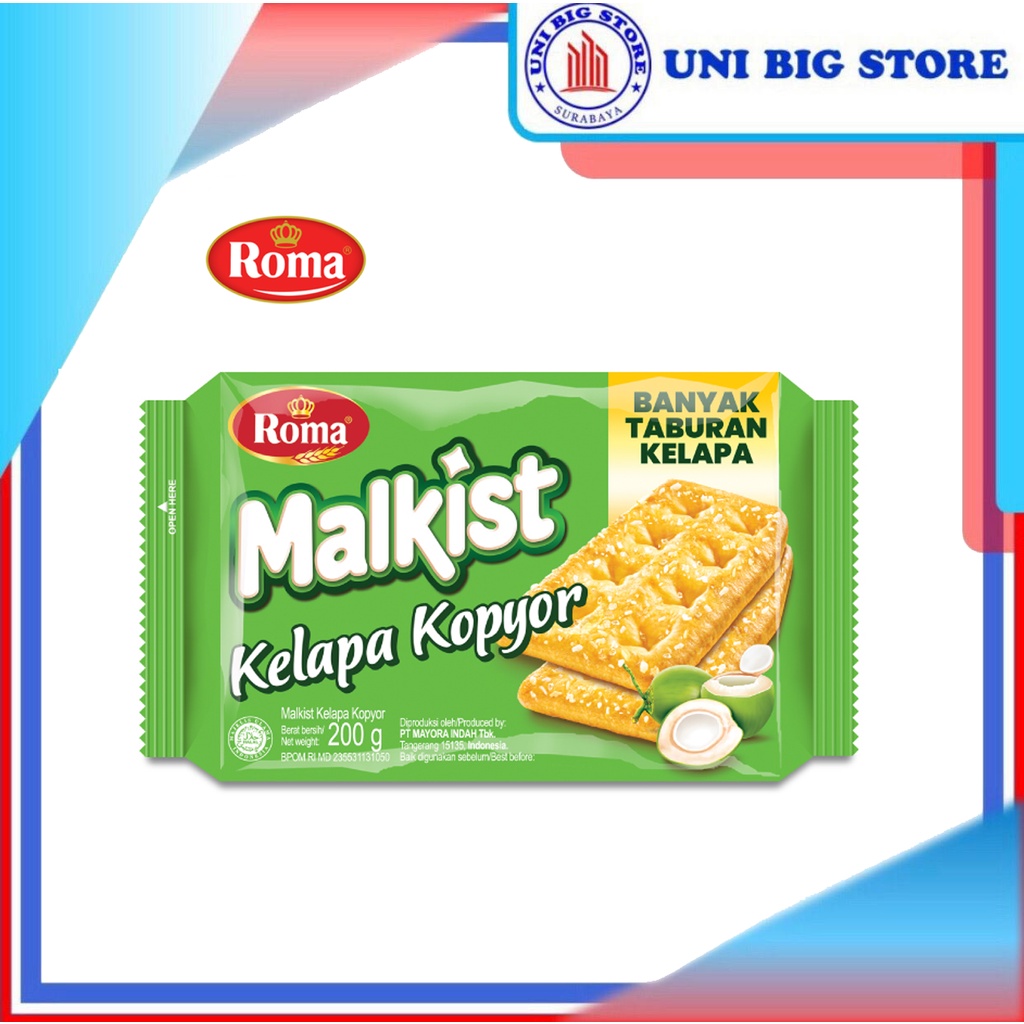 Jual Roma Malkist Kelapa Kopyor 200 gr Gaben Gabin Biskuit | Shopee ...
