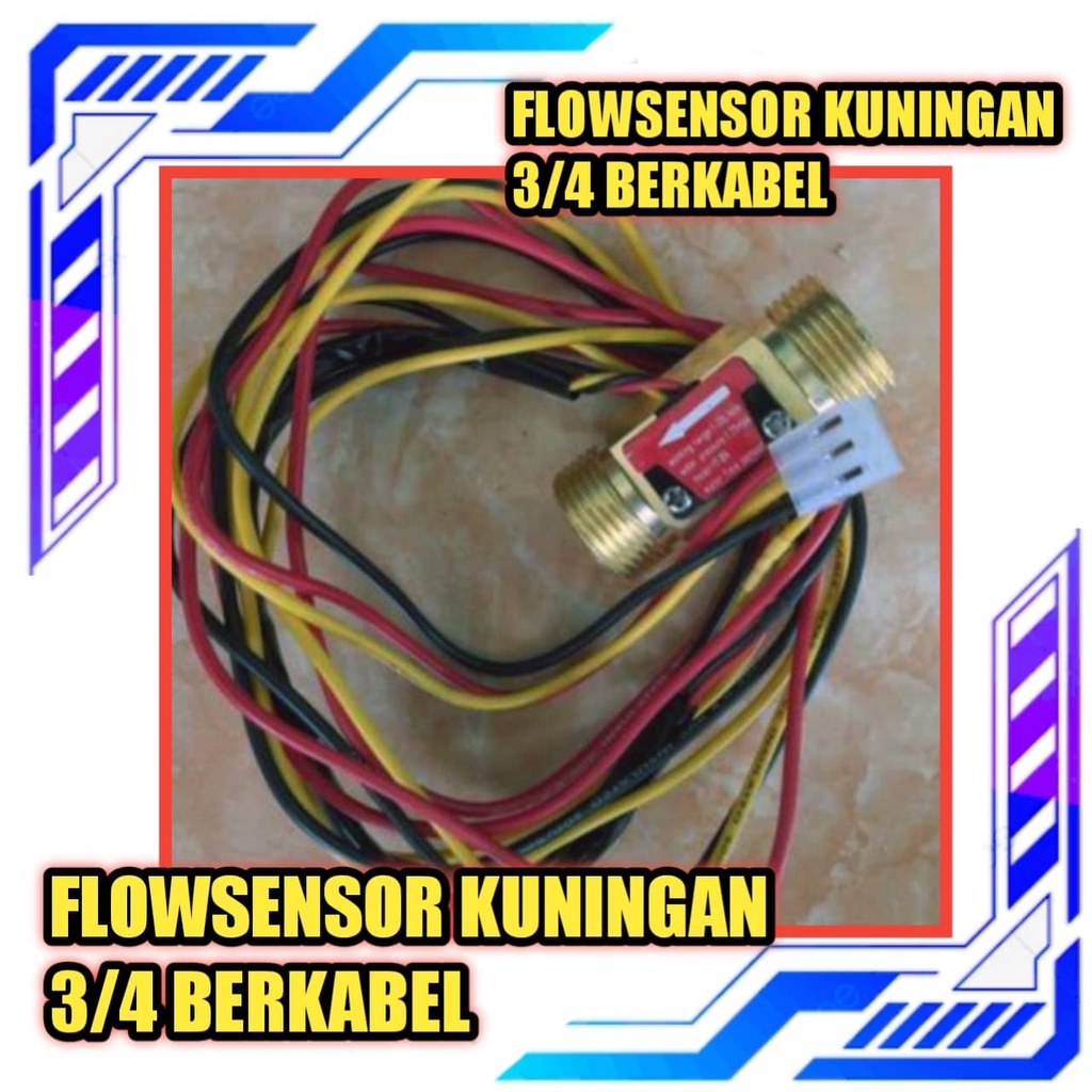 Jual Flow Sensor Kuningan Ukuran 3/4 Soket Molek Besar 3 Pin Panjang ...
