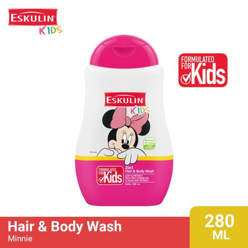 Jual Eskulin Kids Hair and Body Wash Soft and Protect Minnie Botol ...