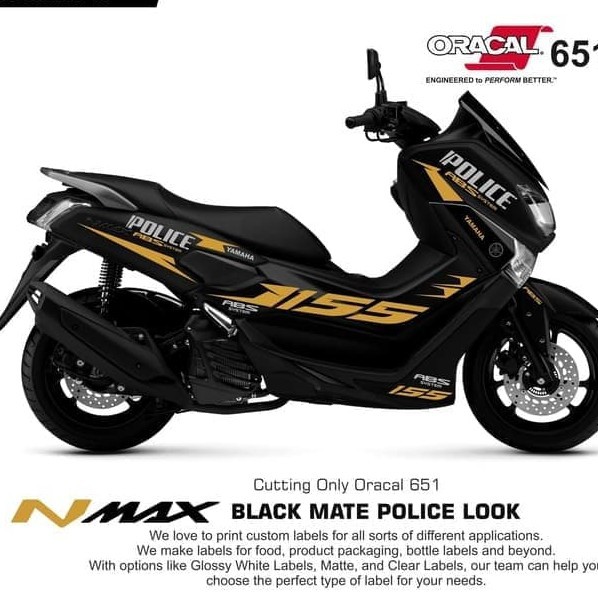 Jual Cutting Sticker Black NMAX - Gold Grey Police Edition | Shopee ...