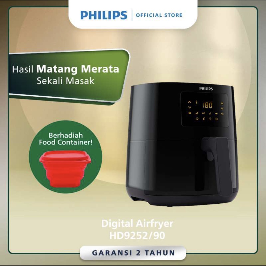 Jual PHILIPS HD9252/90 Air Fryer Spectre Compact Digital [4.1 L] | Shopee Indonesia