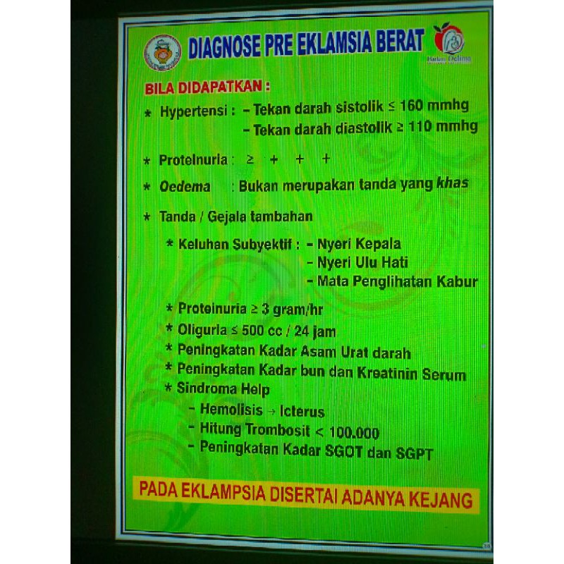 Jual POSTER DIAGNOSE PRE EKLAMSIA BERAT (NO 28) | Shopee Indonesia