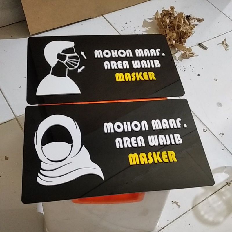 Jual Area Wajib Masker Sign In Acrylik Label Huruf Timbul | Shopee ...