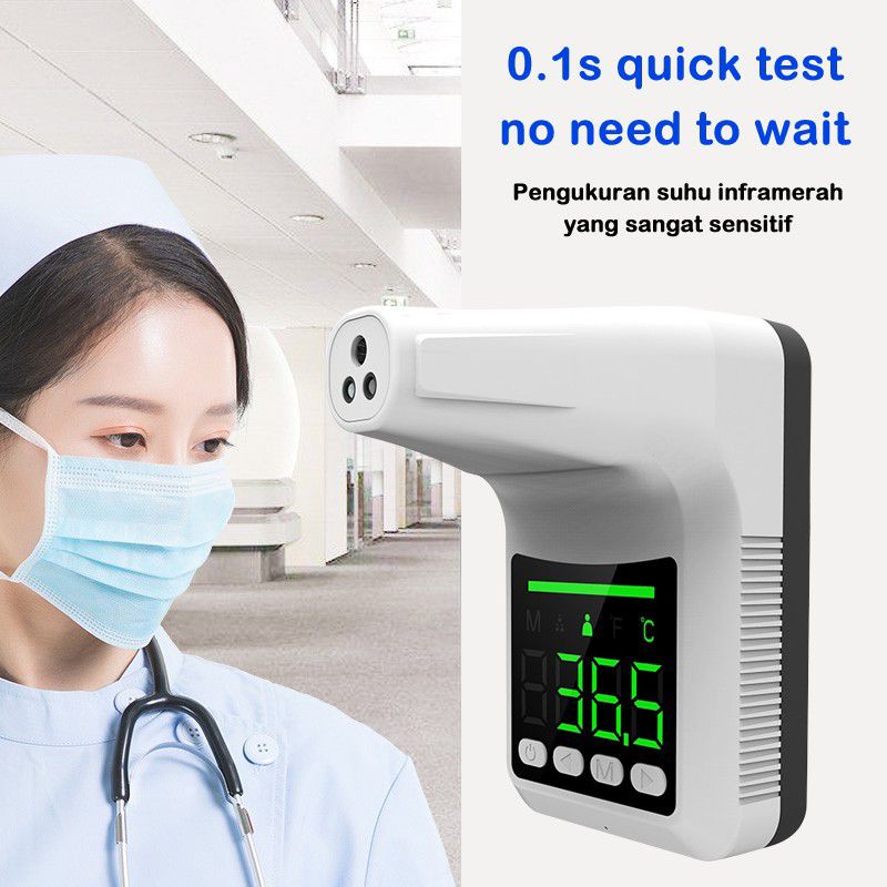 Jual THERMOMETER INFARED AUTOMATIC/PENGUKUR SUHU TUBUH OTOMATIS TEMPEL DINDING K3 PRO CUICK ANG ...