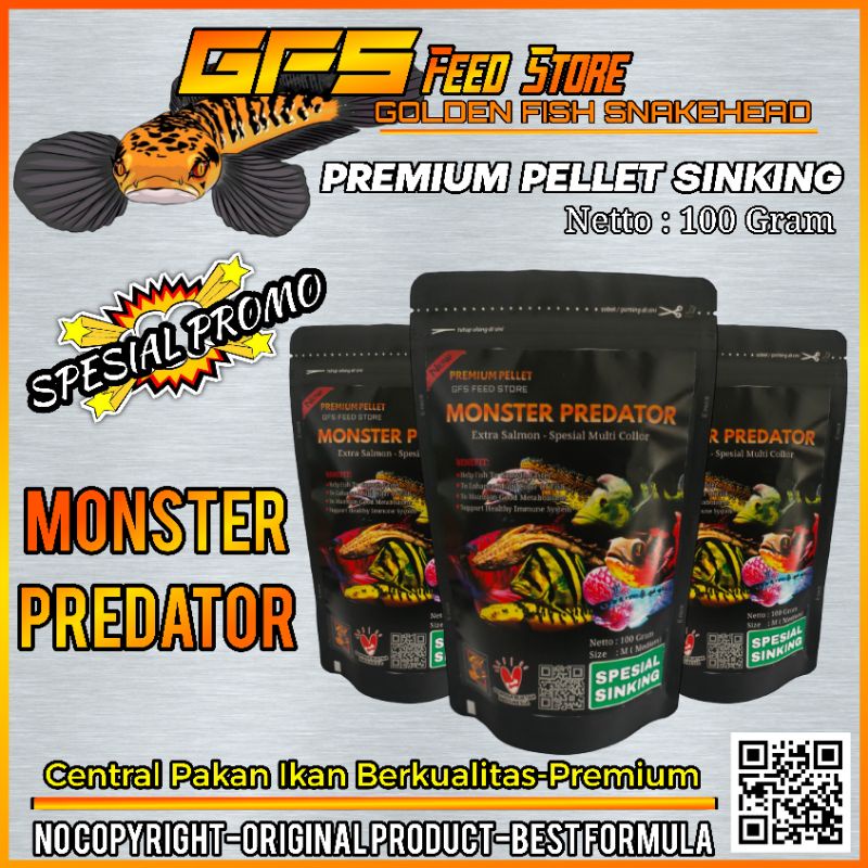 Jual Pelet Premium Sinking Monster Predator 100 Gram-Original Gfs ...