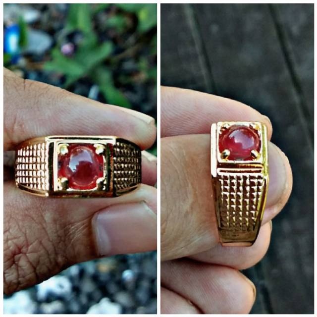 Jual Cincin batu akik Ruby srilangka ring alpaka asli batu ruby natural ...