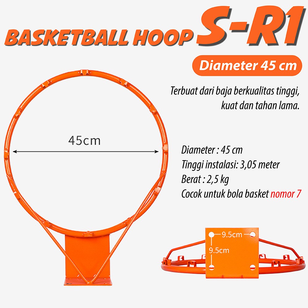 Jual HTD Sport Ring Basket Basketball Hoop Besar 45Cm | Shopee Indonesia