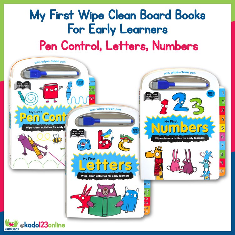 Jual (KD) My First Wipe Clean Board Book for Early Learners (Pen ...