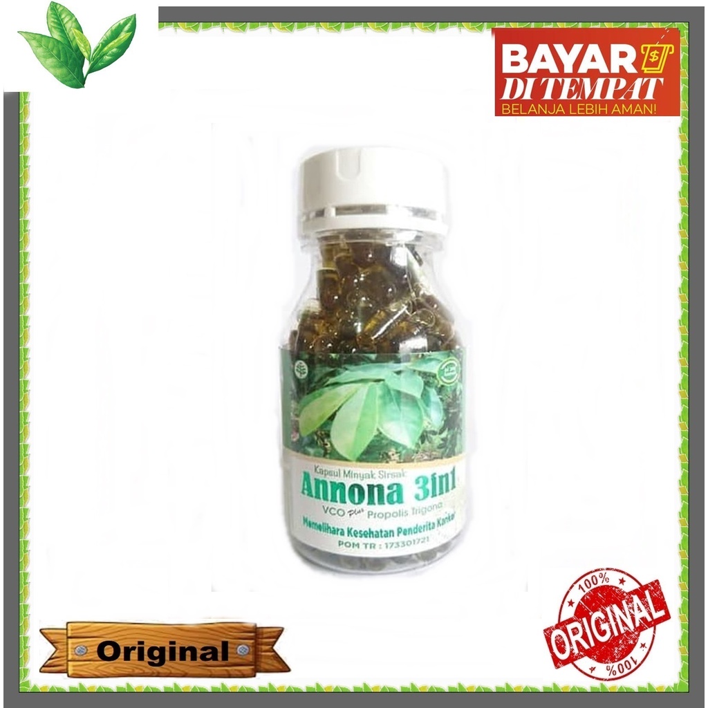 Jual Kapsul Minyak Daun Sirsak ANNONA 3 IN 1 | Vco Plus Propolis | 200 ...