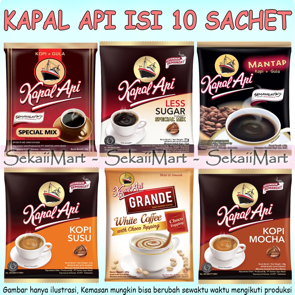Jual KAPAL API All Variant isi 10 Sachet - KAPALAPI Kopi Sasetan isi 10 ...