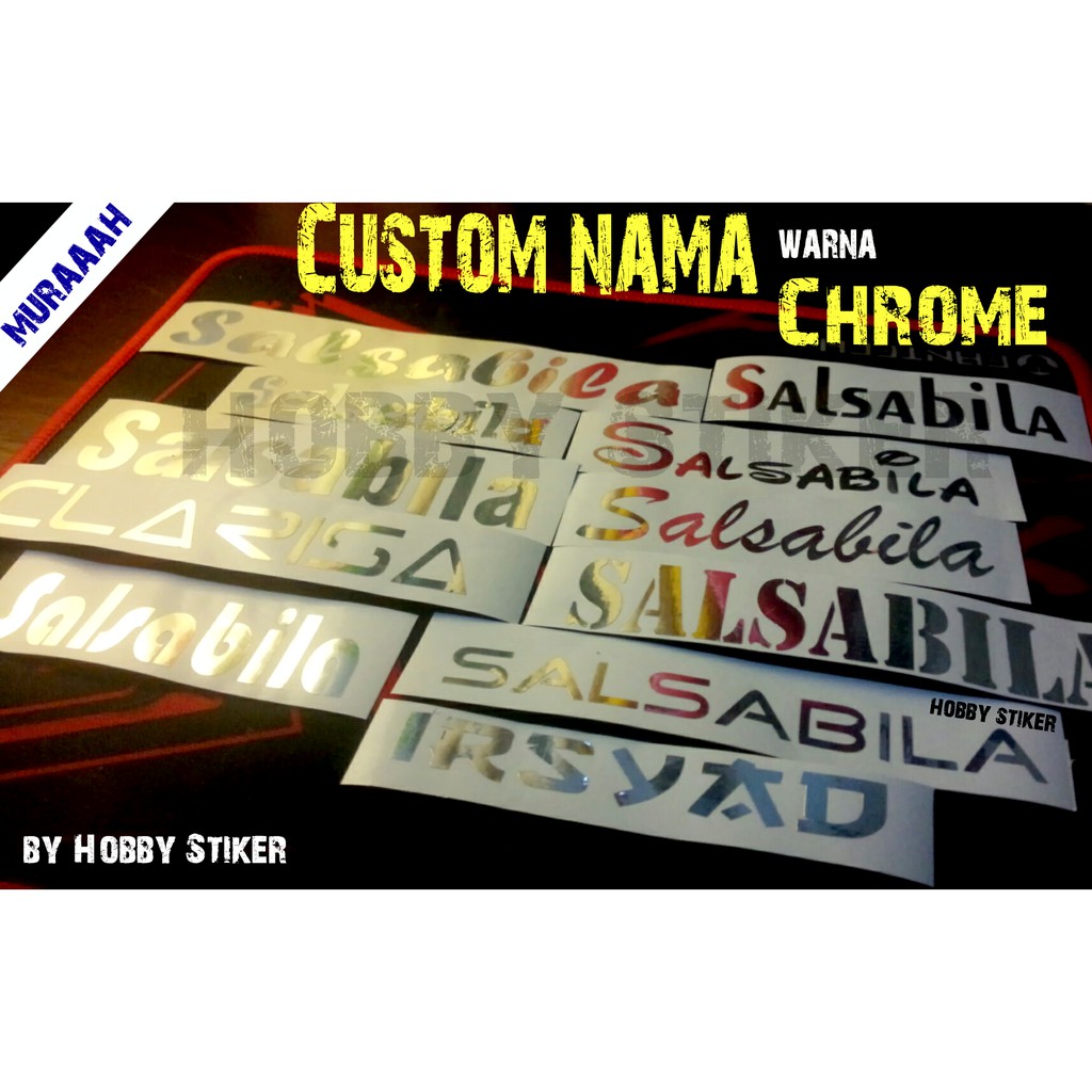 Jual Cutting stiker nama custom waterproof nama anak toko botol minum ...