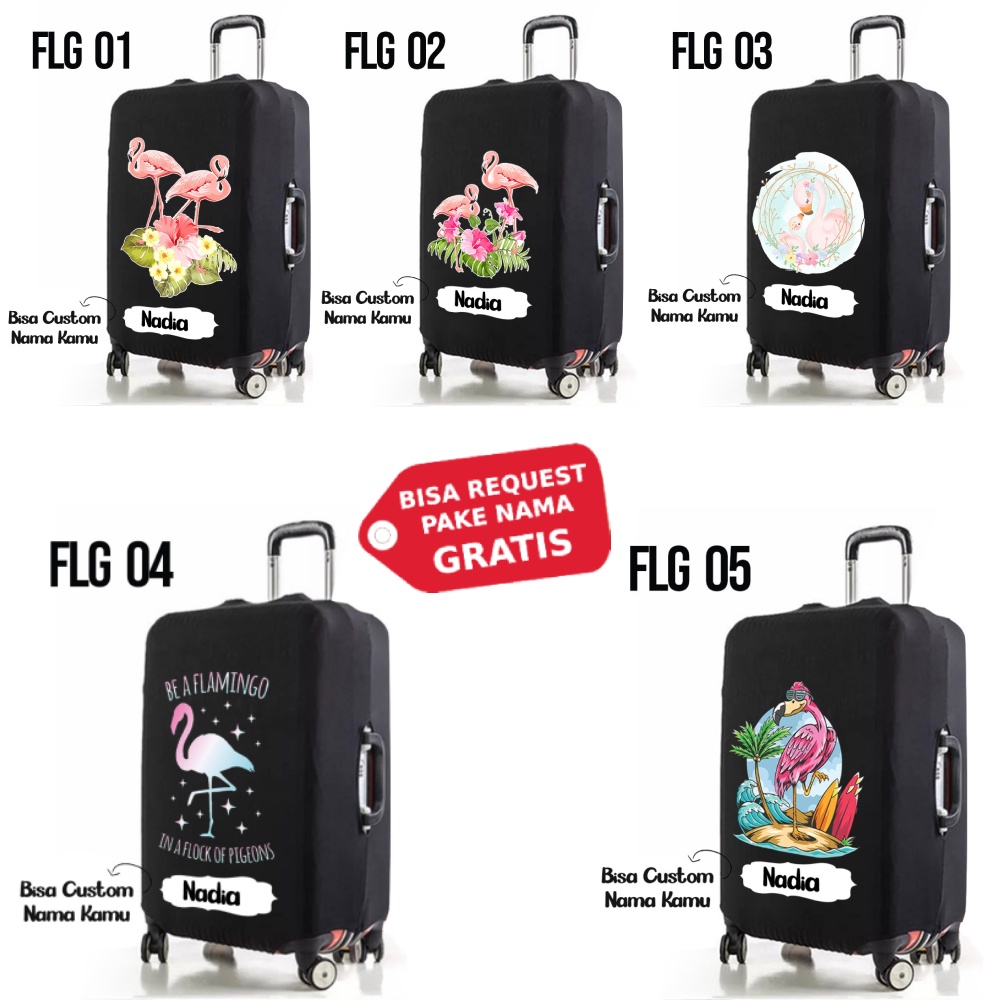 Jual Sarung Koper Flamingo Size S M L Hitam Traveling Karakter Jumbo ...