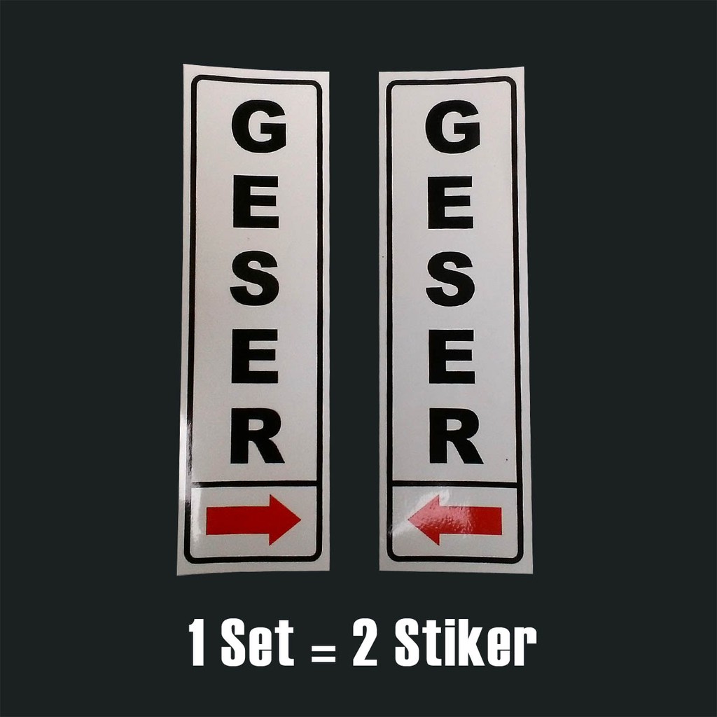 Jual Stiker Tulisan Geser Kiri Berdiri dan geser kanan berdiri Tempel ...