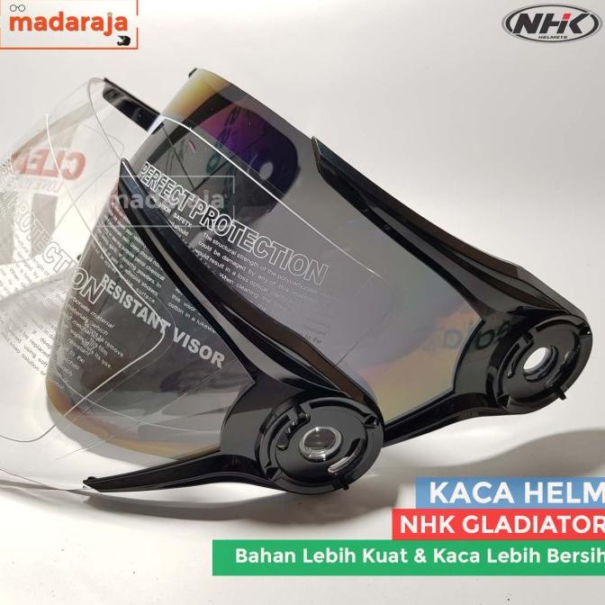 Jual Kaca Helm Kaca Visor Helm Nhk Gladiator Full Face Bening Hitam ...