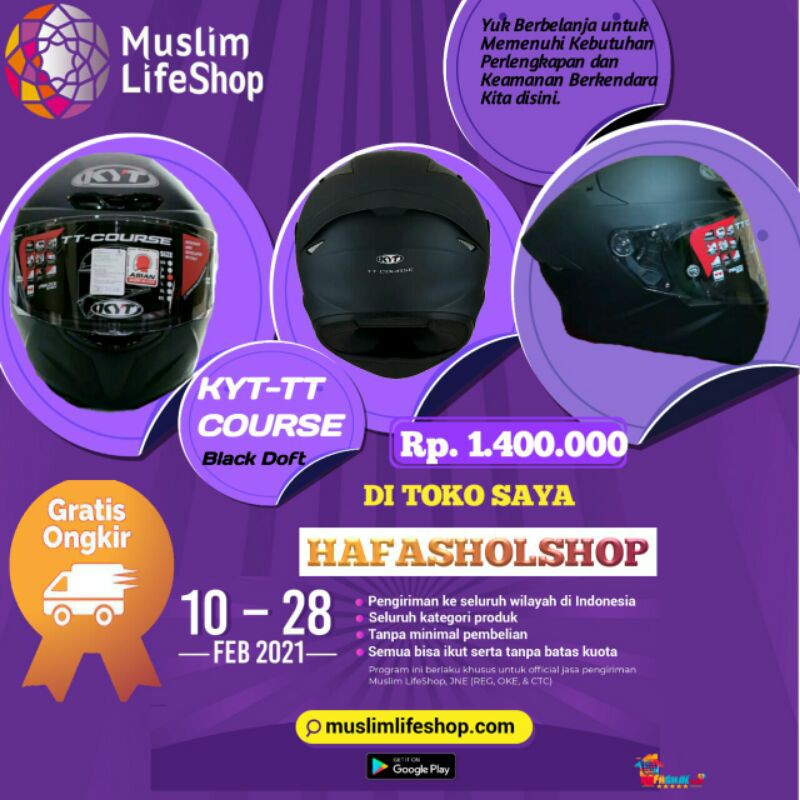 Jual KYT TT COURSE Solid Black Doft | Shopee Indonesia